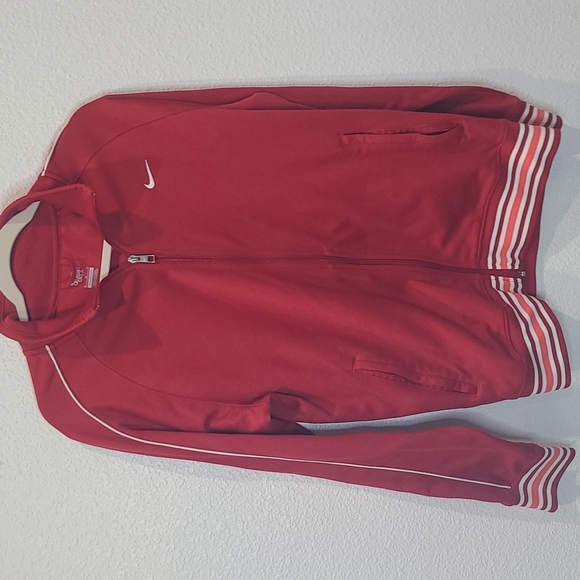 Nike | Jackets & Coats | Nike Red Zip Up Track Jacket Medium | Poshmark